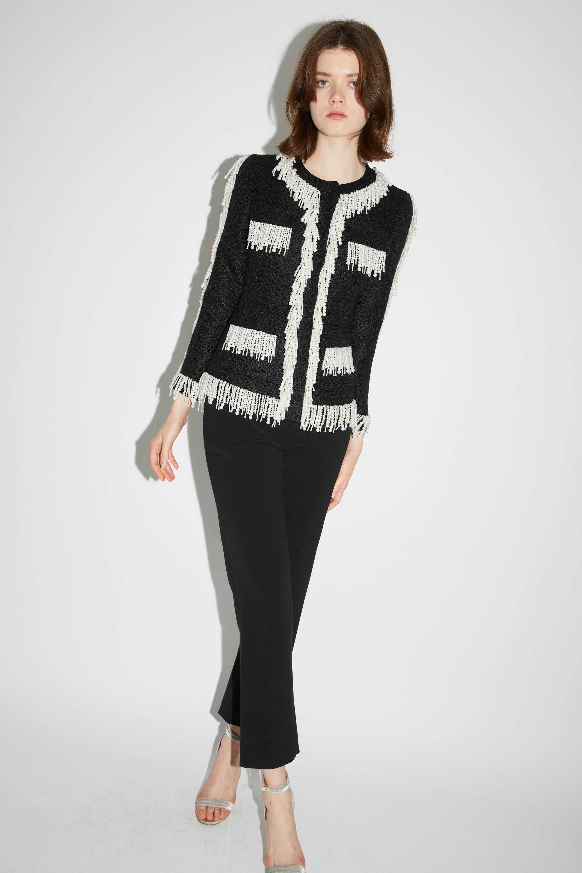 CECIL JACKET TWEED BLACK/WHITE – HUISHAN ZHANG