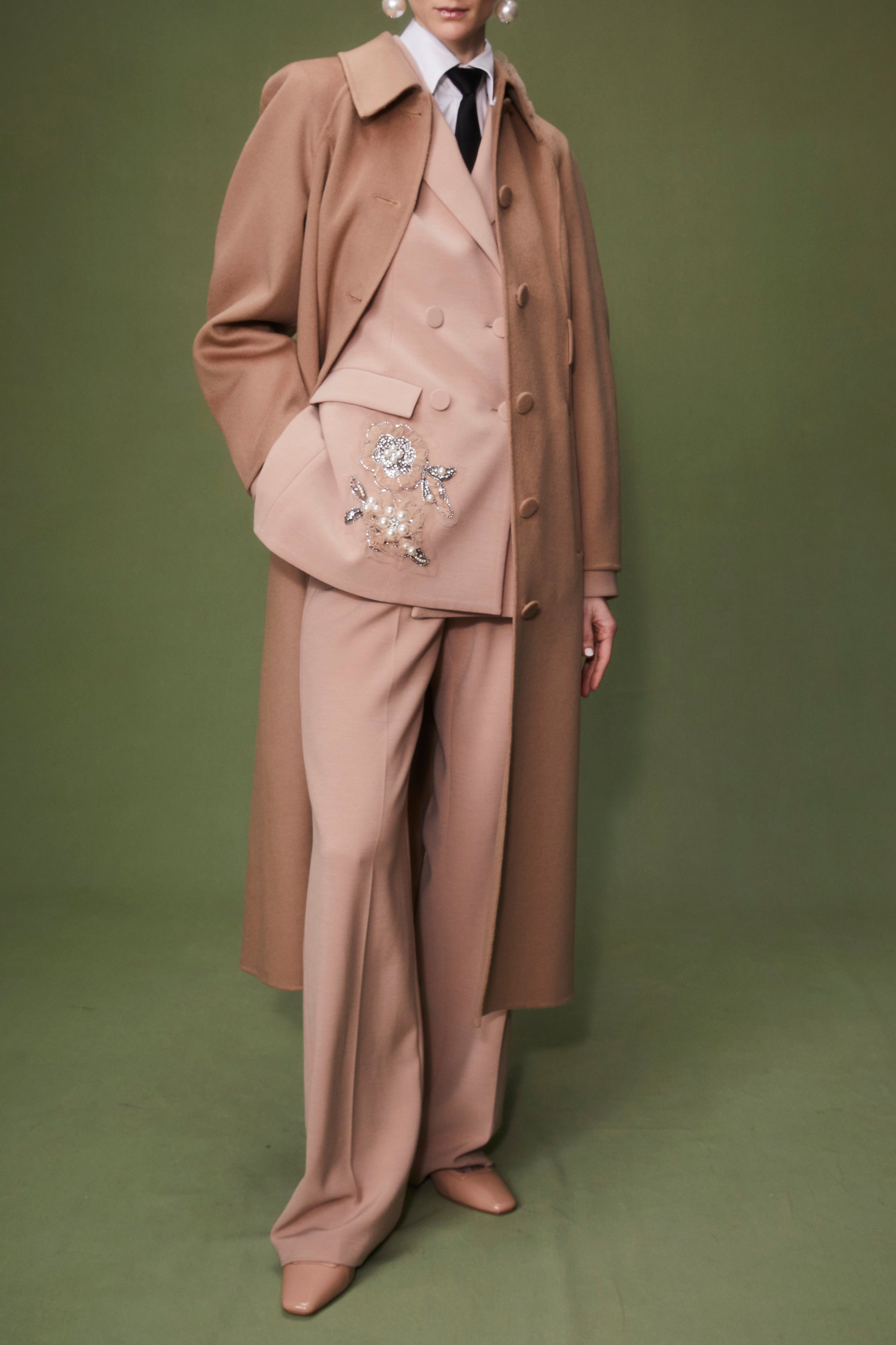LEONORA COAT CAMEL WOOL SILK COATING – HUISHAN ZHANG
